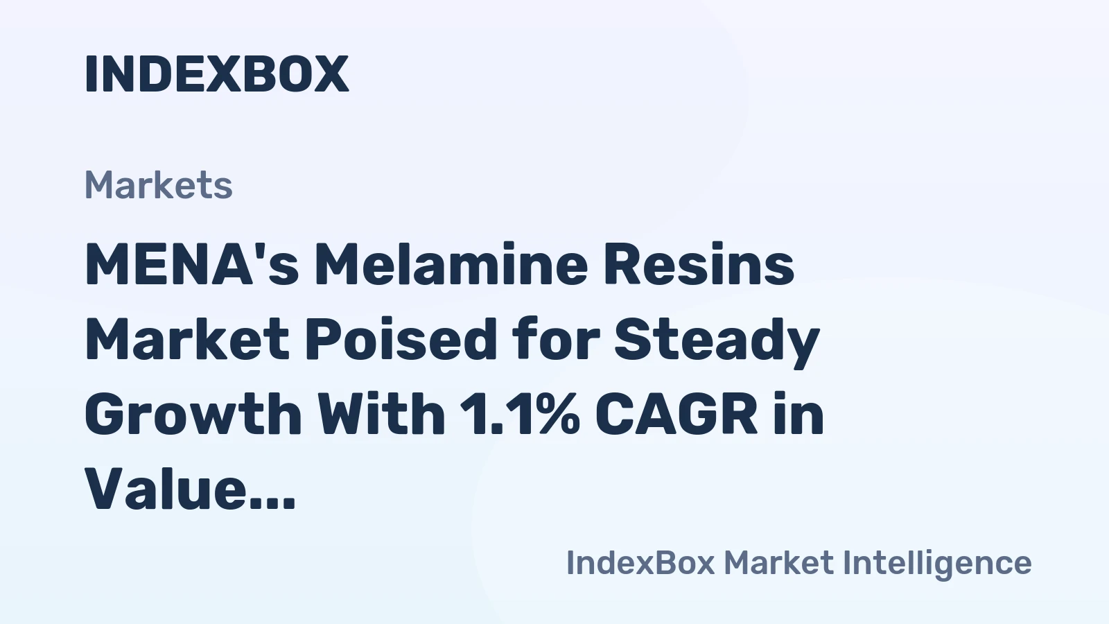 MENA's Melamine Resins Market Poised for Steady Growth With 1.1% CAGR in Value Through 2035
