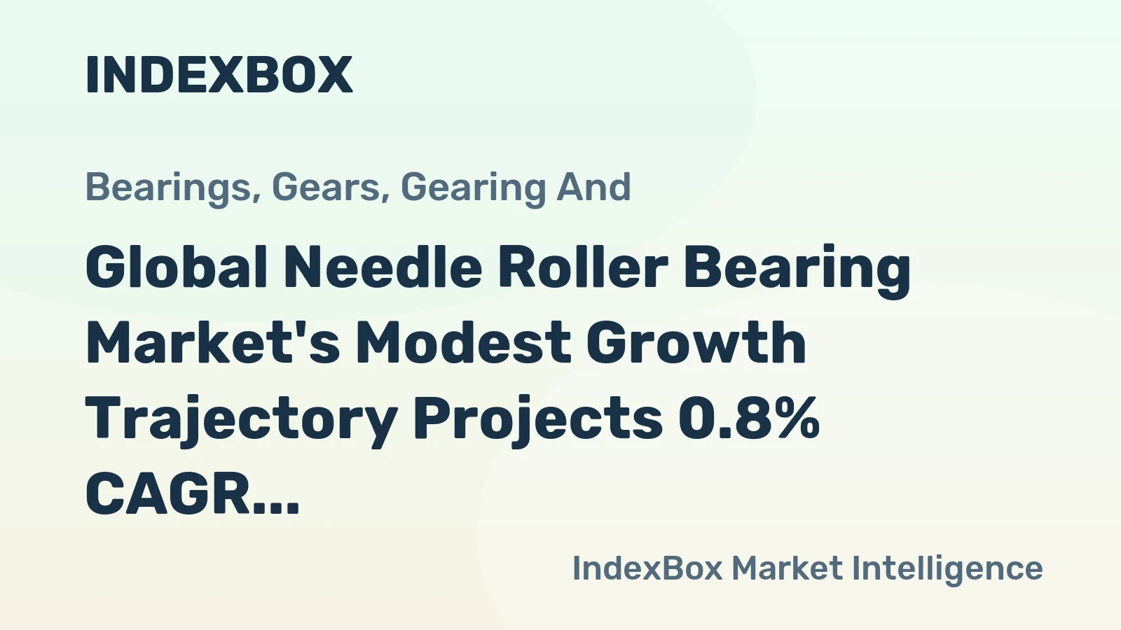 Global Needle Roller Bearing Market's Modest Growth Trajectory Projects 0.8% CAGR Through 2035