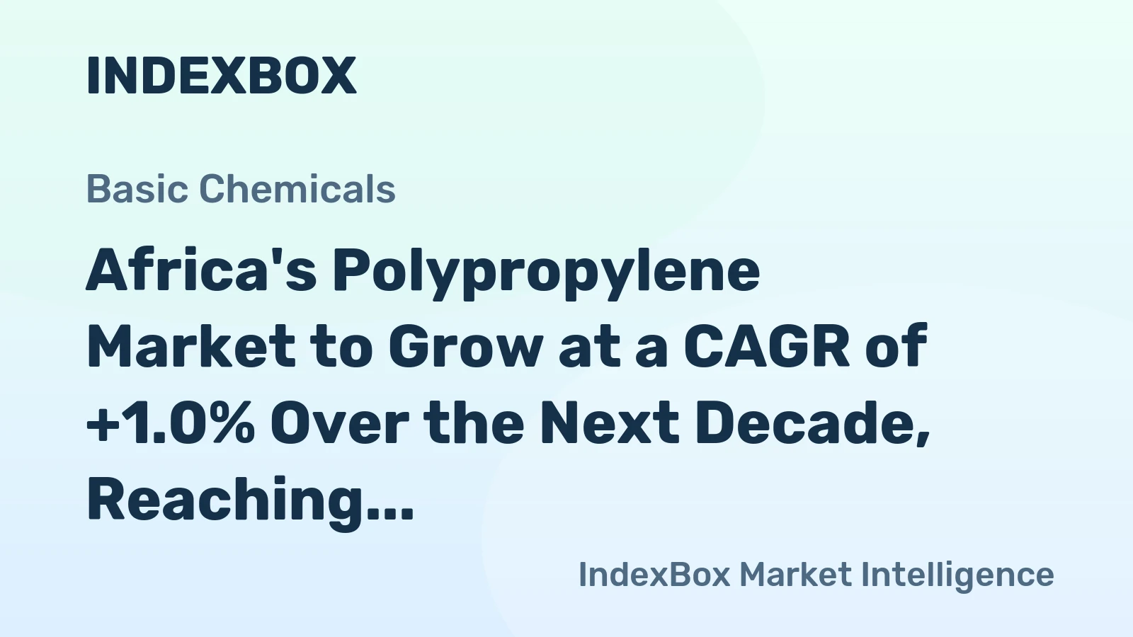 Africa's Polypropylene Market to Grow at a CAGR of +1.0% Over the Next Decade, Reaching $8.7B by 2035