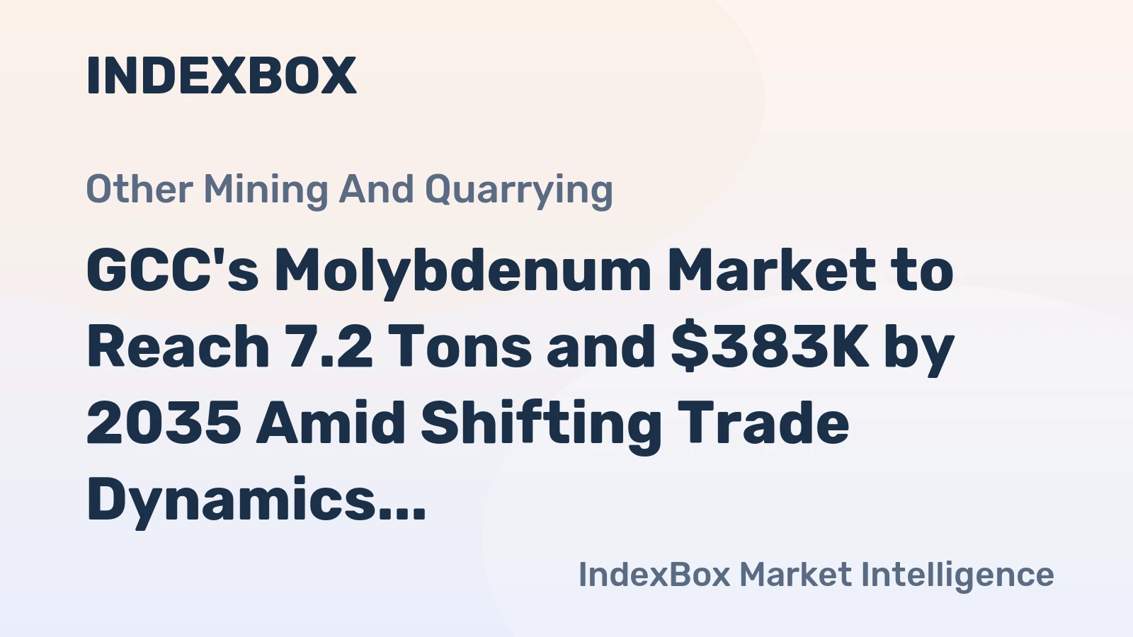 GCC's Molybdenum Market to Reach 7.2 Tons and $383K by 2035 Amid Shifting Trade Dynamics