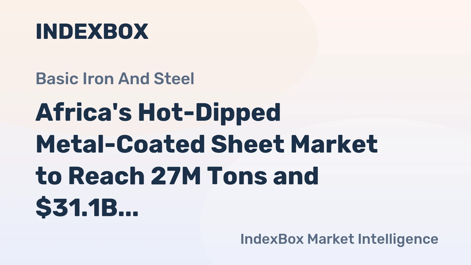 Africa's Hot-Dipped Metal-Coated Sheet Market to Reach 27M Tons and $31.1B by 2035