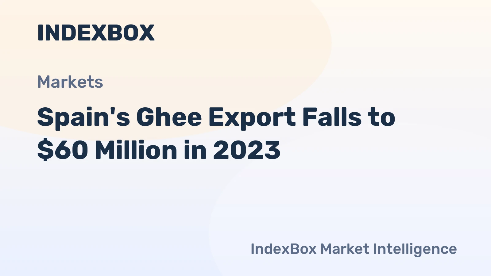 Spain's Ghee Export Falls to $60 Million in 2023