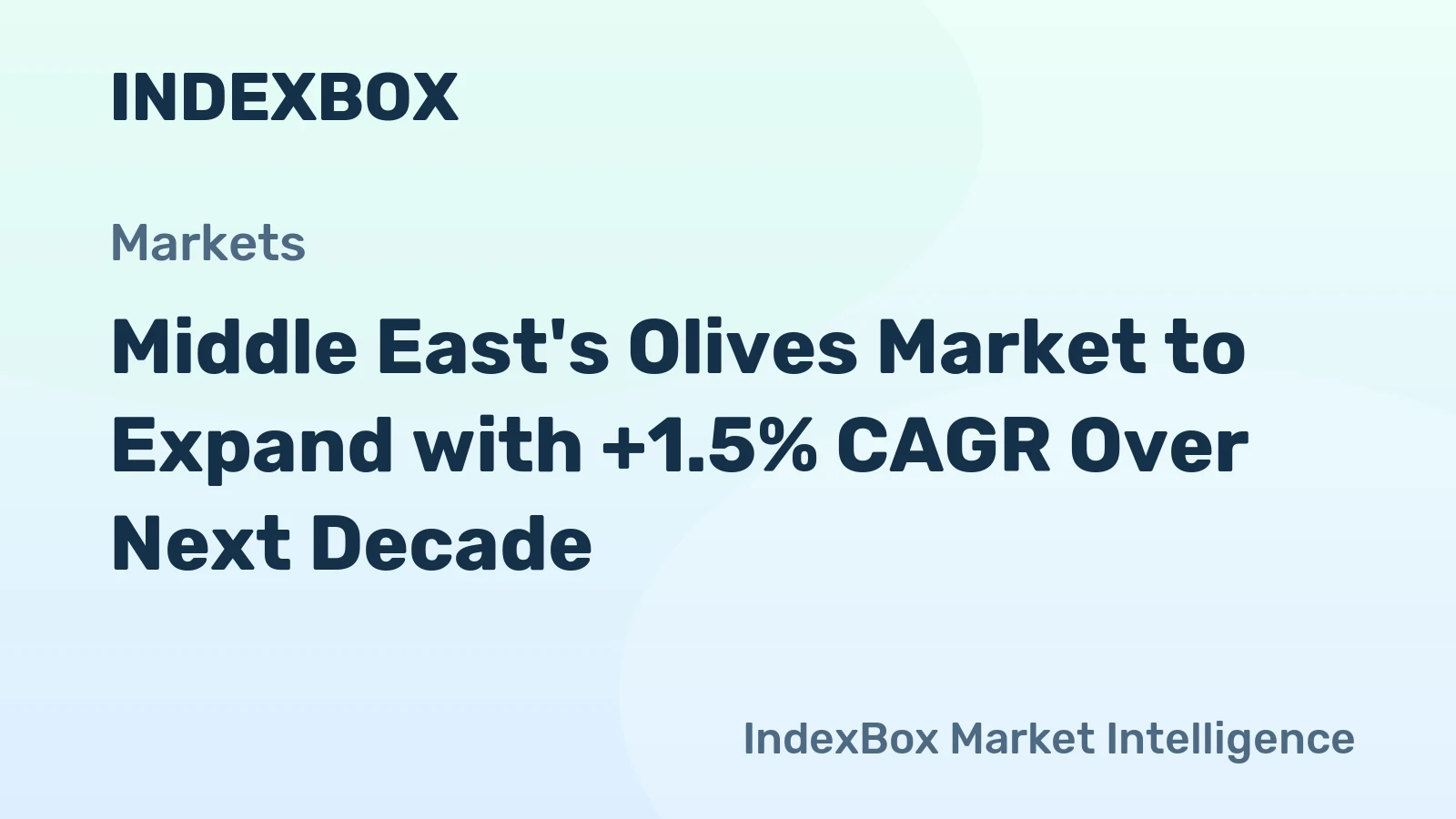 Middle East's Olives Market to Expand with +1.5% CAGR Over Next Decade