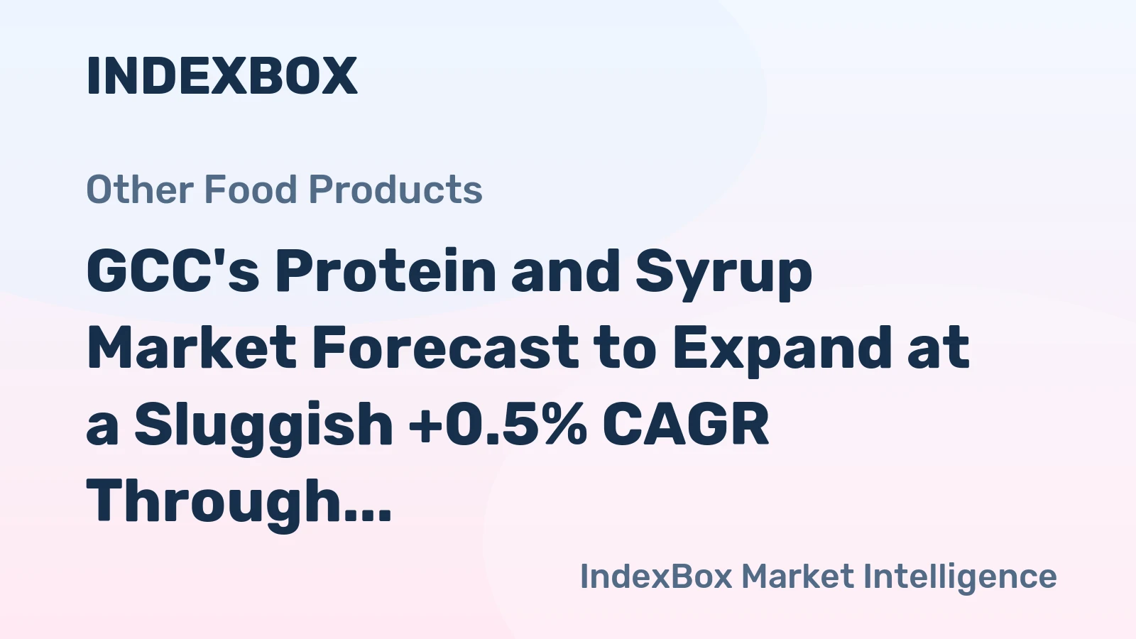 GCC's Protein and Syrup Market Forecast to Expand at a Sluggish +0.5% CAGR Through 2035