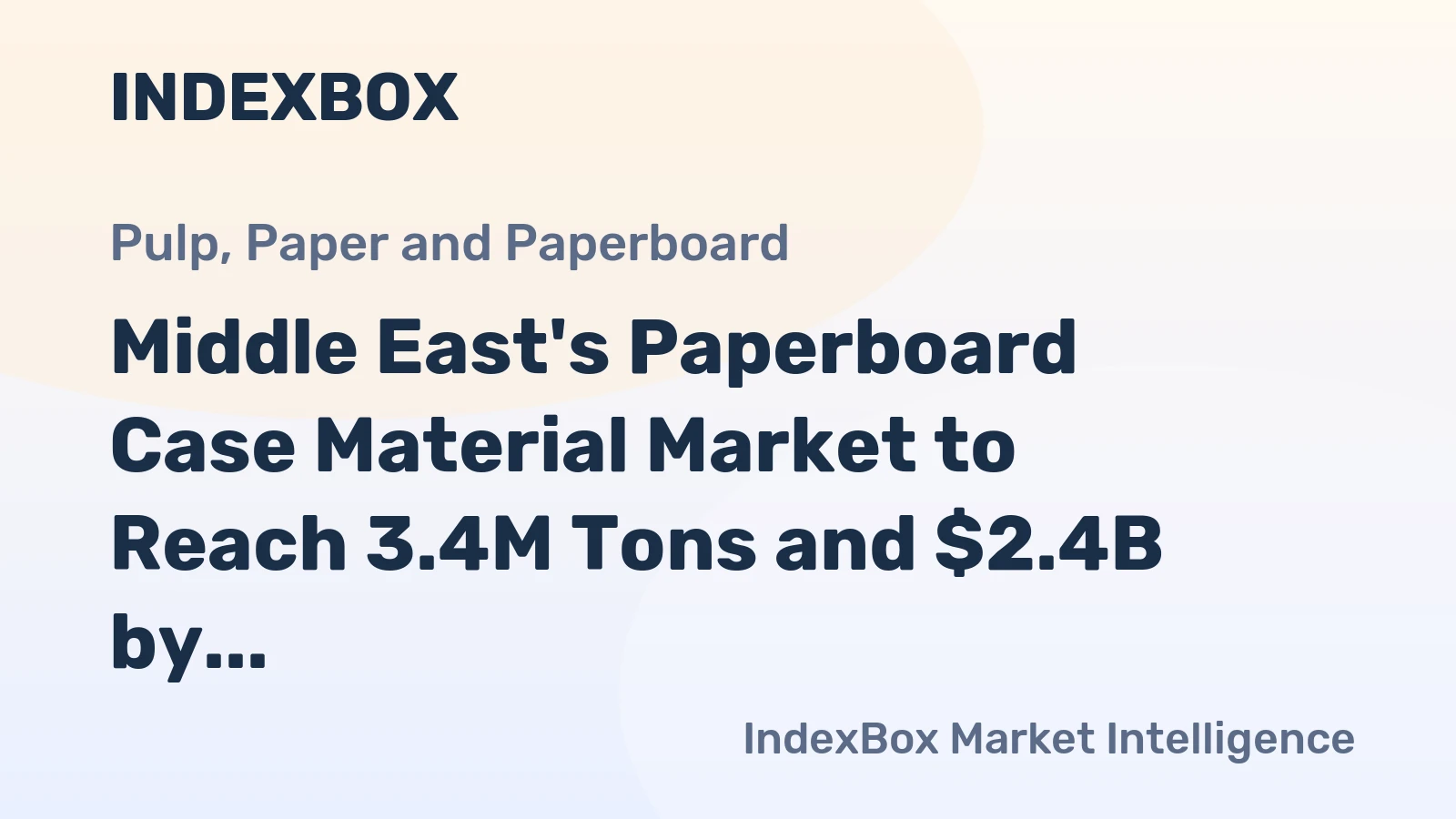 Middle East's Paperboard Case Material Market to Reach 3.4M Tons and $2.4B by 2035