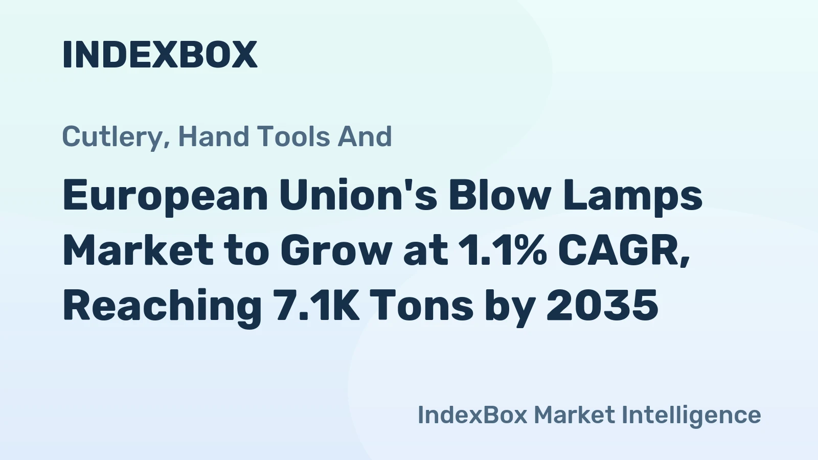 European Union's Blow Lamps Market to Grow at 1.1% CAGR, Reaching 7.1K Tons by 2035