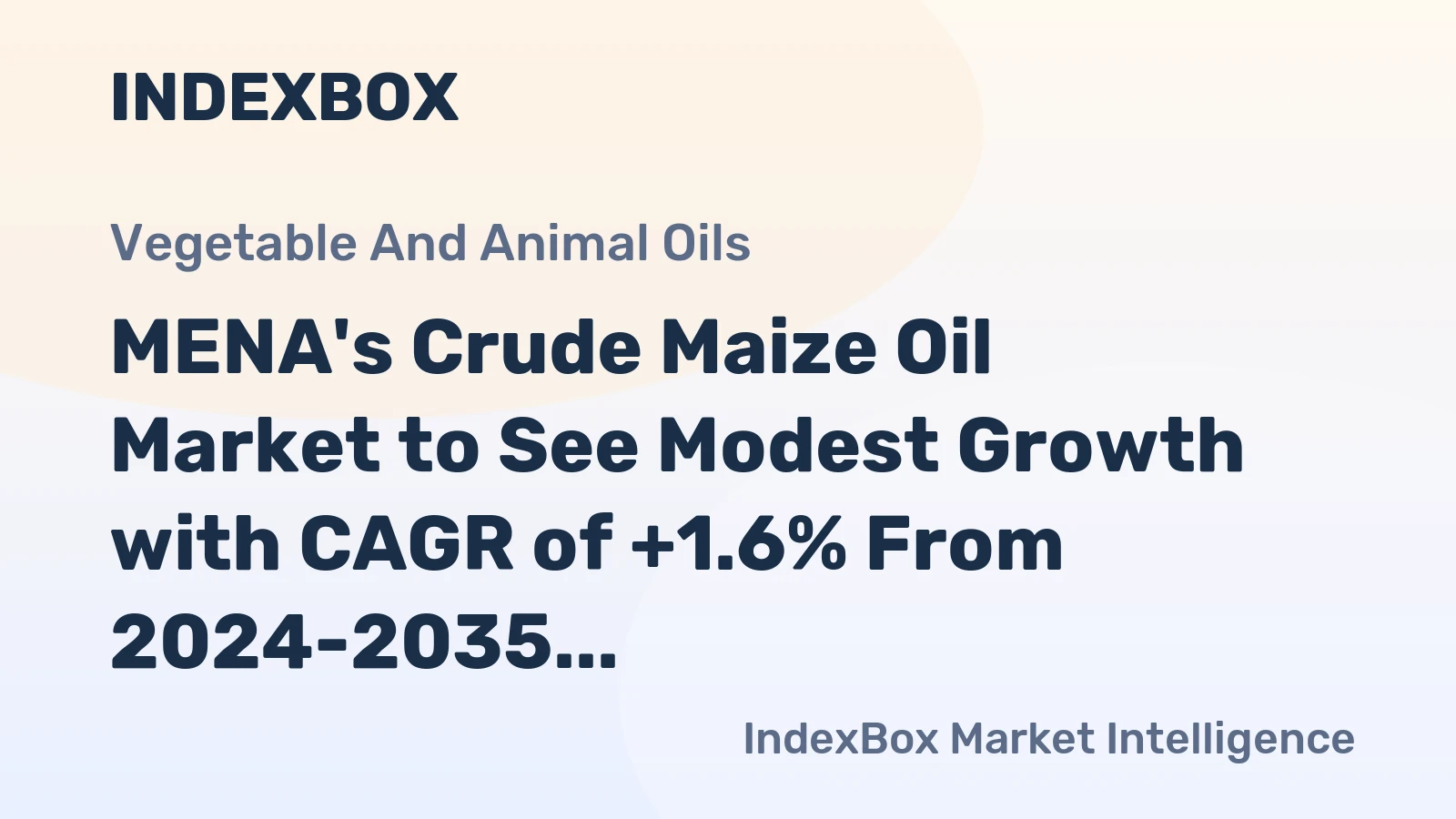 MENA's Crude Maize Oil Market to See Modest Growth with CAGR of +1.6% From 2024-2035
