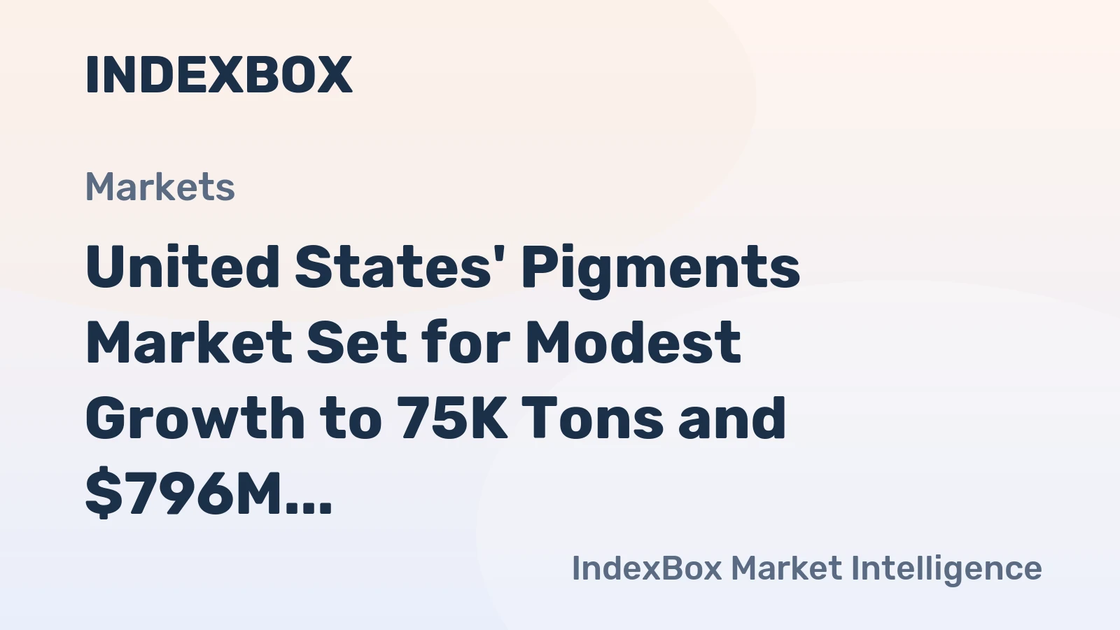 United States' Pigments Market Set for Modest Growth to 75K Tons and $796M in Value
