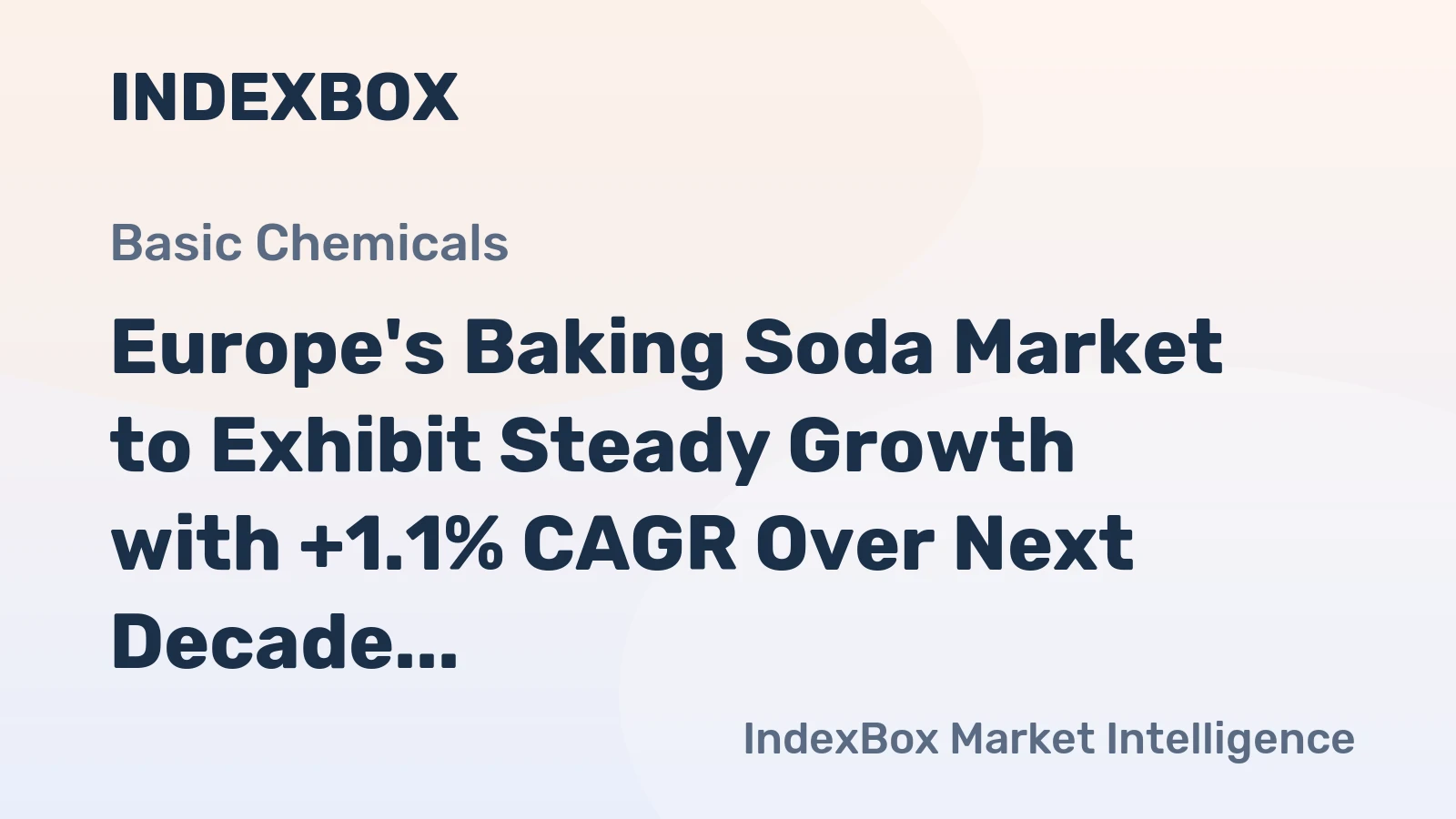 Europe's Baking Soda Market to Exhibit Steady Growth with +1.1% CAGR Over Next Decade