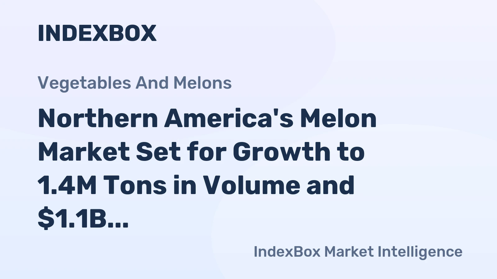 Northern America's Melon Market Set for Growth to 1.4M Tons in Volume and $1.1B in Value