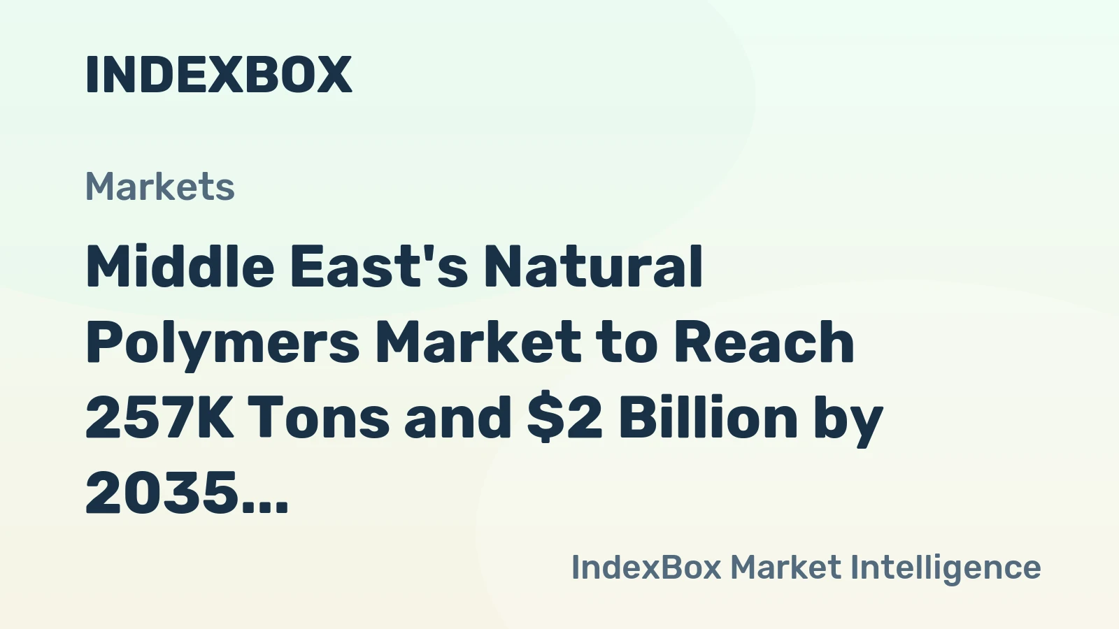 Middle East's Natural Polymers Market to Reach 257K Tons and $2 Billion by 2035