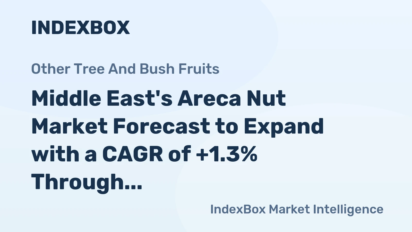 Middle East's Areca Nut Market Forecast to Expand with a CAGR of +1.3% Through 2035