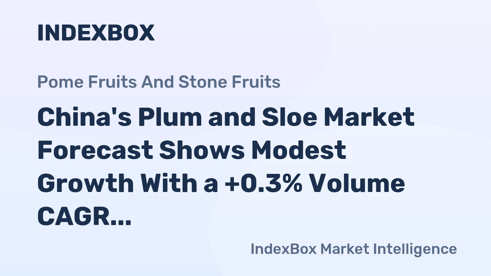 China's Plum and Sloe Market Forecast Shows Modest Growth With a +0.3% Volume CAGR Through 2035