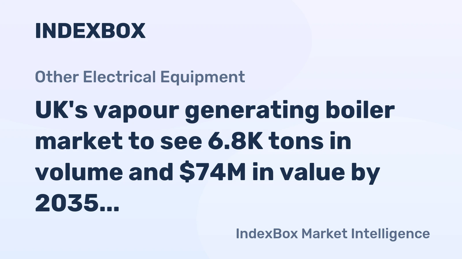 UK's vapour generating boiler market to see 6.8K tons in volume and $74M in value by 2035