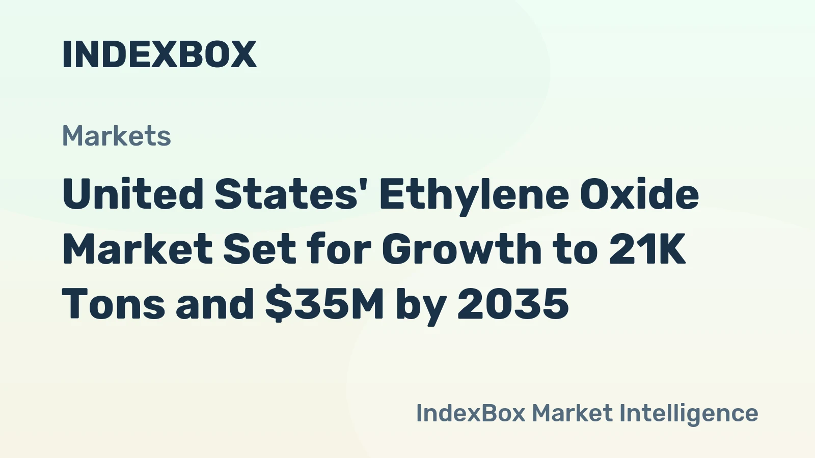 United States' Ethylene Oxide Market Set for Growth to 21K Tons and $35M by 2035