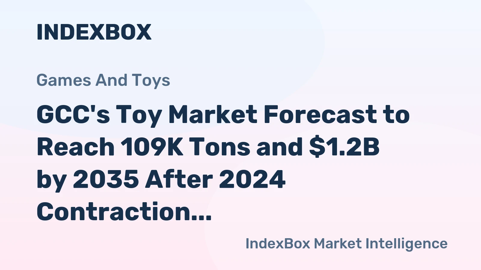 GCC's Toy Market Forecast to Reach 109K Tons and $1.2B by 2035 After 2024 Contraction