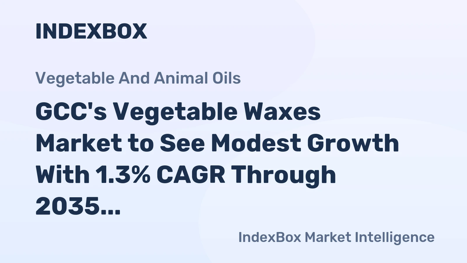 GCC's Vegetable Waxes Market to See Modest Growth With 1.3% CAGR Through 2035