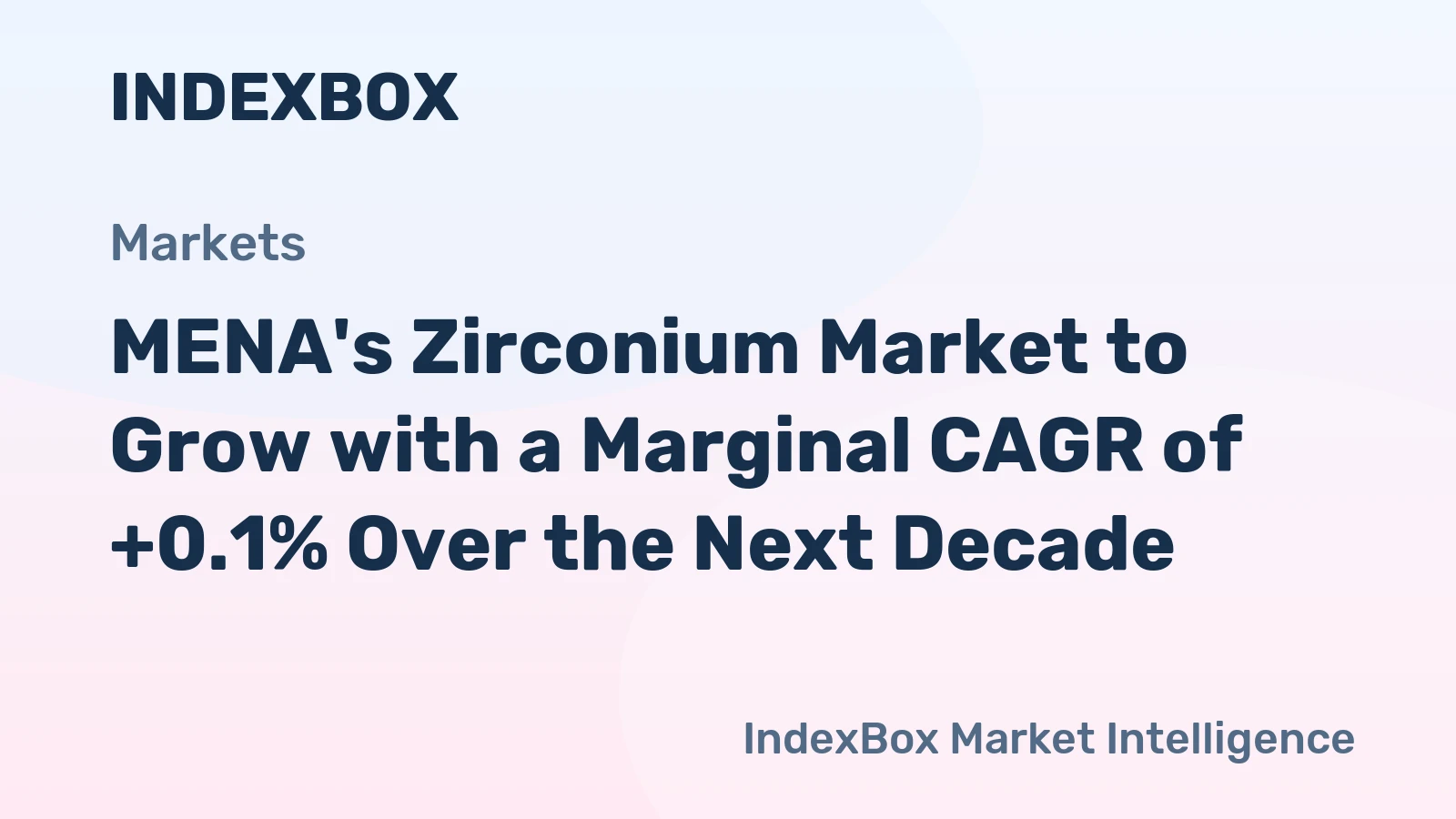 MENA's Zirconium Market to Grow with a Marginal CAGR of +0.1% Over the Next Decade