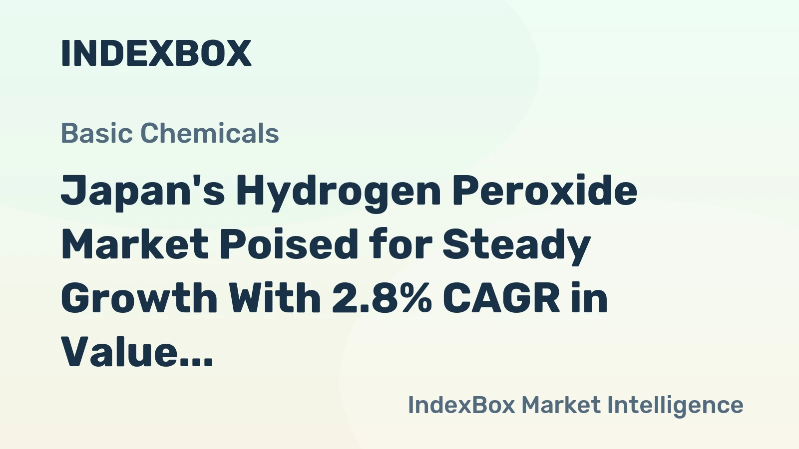 Japan's Hydrogen Peroxide Market Poised for Steady Growth With 2.8% CAGR in Value Through 2035
