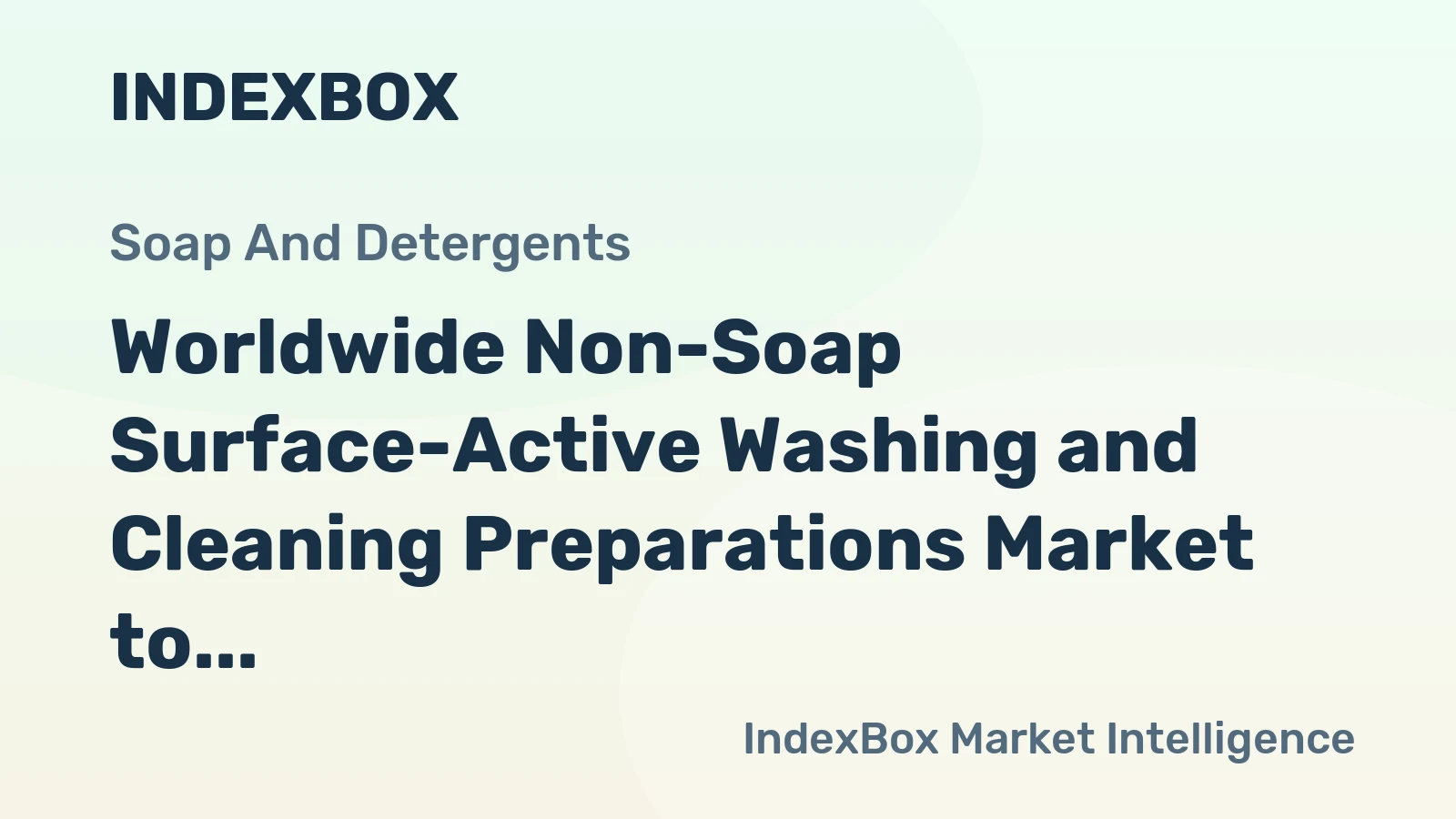 Worldwide Non-Soap Surface-Active Washing and Cleaning Preparations Market to Grow at a CAGR of +2.7% from 2024 to 2030
