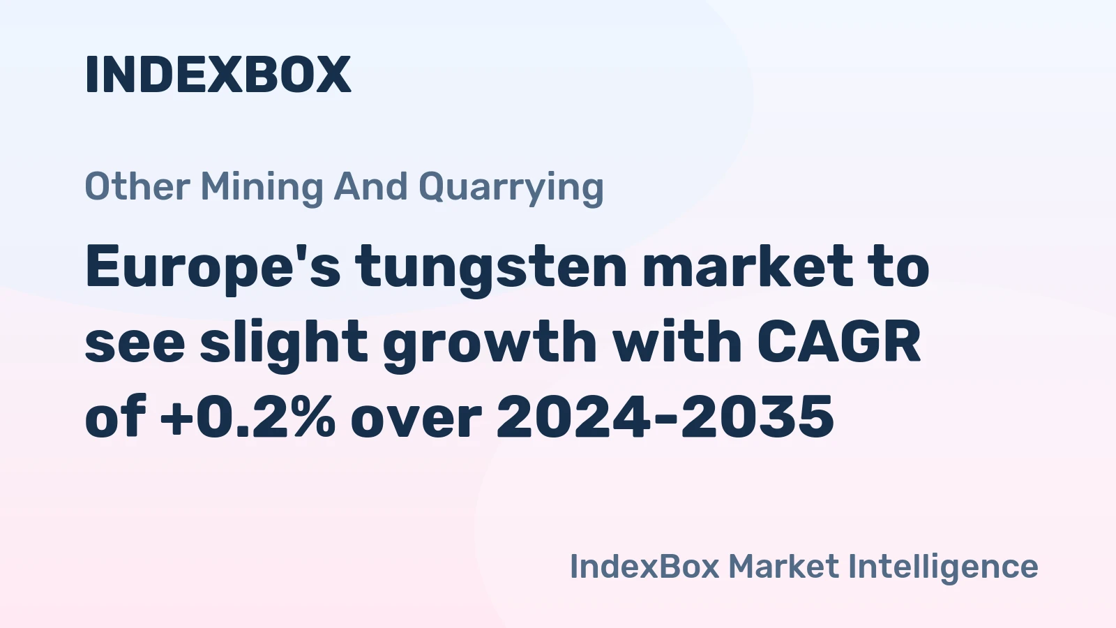 Europe's tungsten market to see slight growth with CAGR of +0.2% over 2024-2035