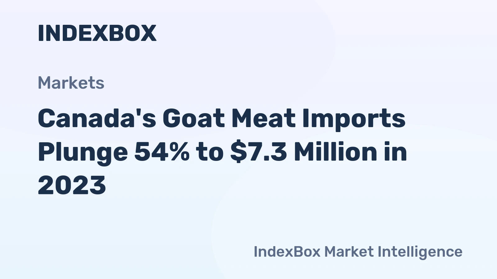 Canada's Goat Meat Imports Plunge 54% to $7.3 Million in 2023