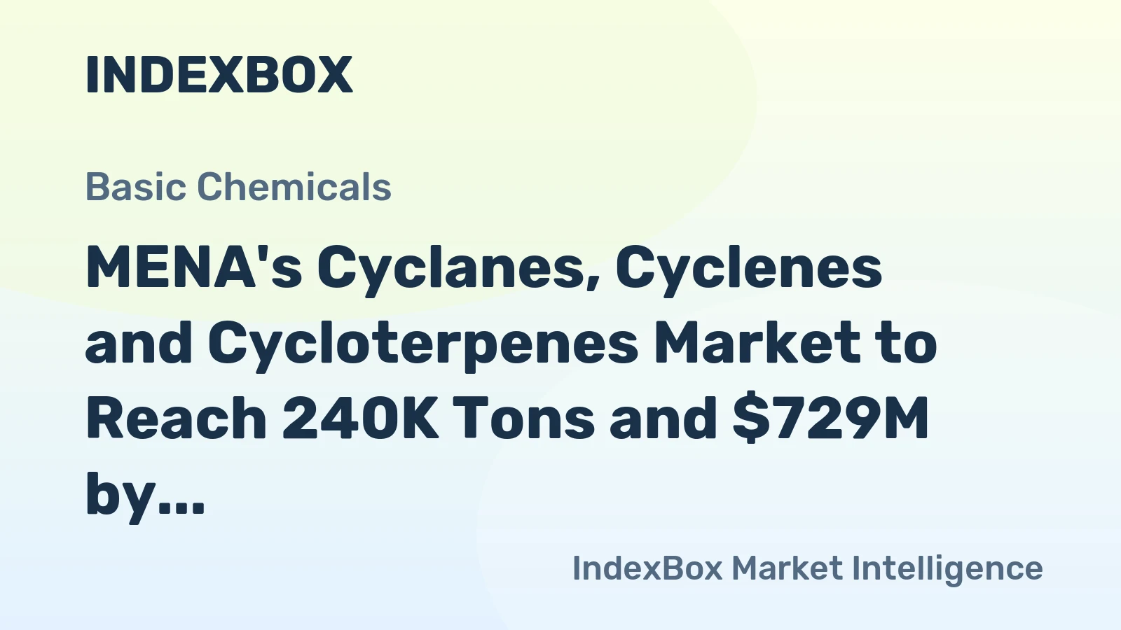 MENA's Cyclanes, Cyclenes and Cycloterpenes Market to Reach 240K Tons and $729M by 2035