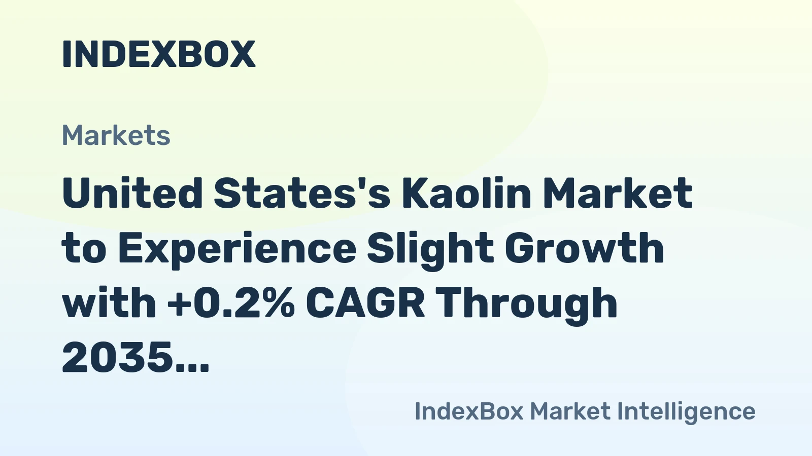 United States's Kaolin Market to Experience Slight Growth with +0.2% CAGR Through 2035