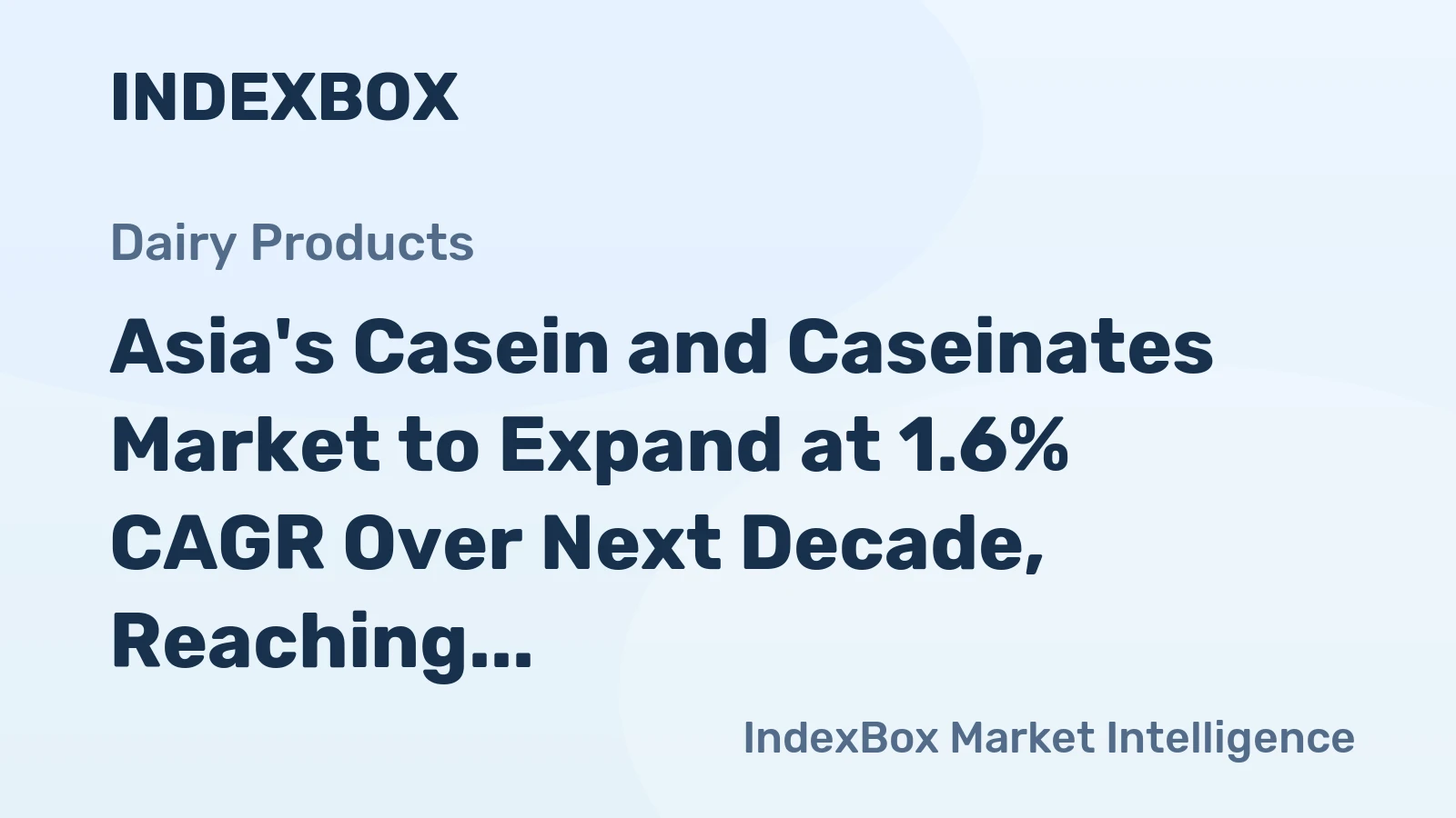 Asia's Casein and Caseinates Market to Expand at 1.6% CAGR Over Next Decade, Reaching $5.3B by 2035