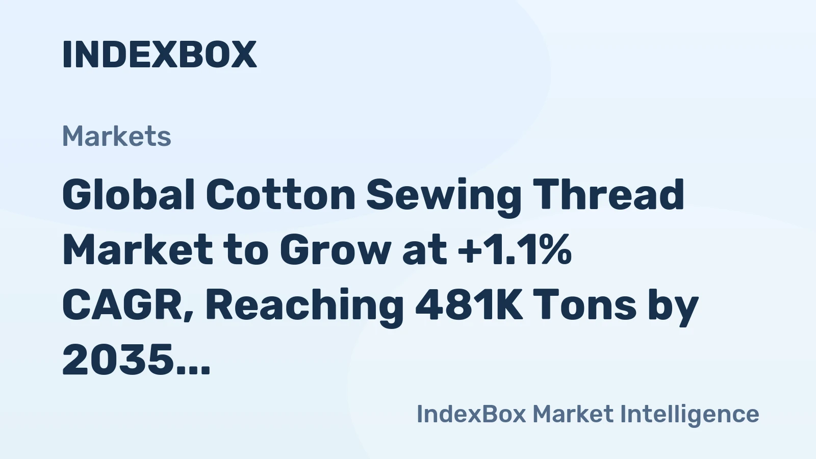 Global Cotton Sewing Thread Market to Grow at +1.1% CAGR, Reaching 481K Tons by 2035