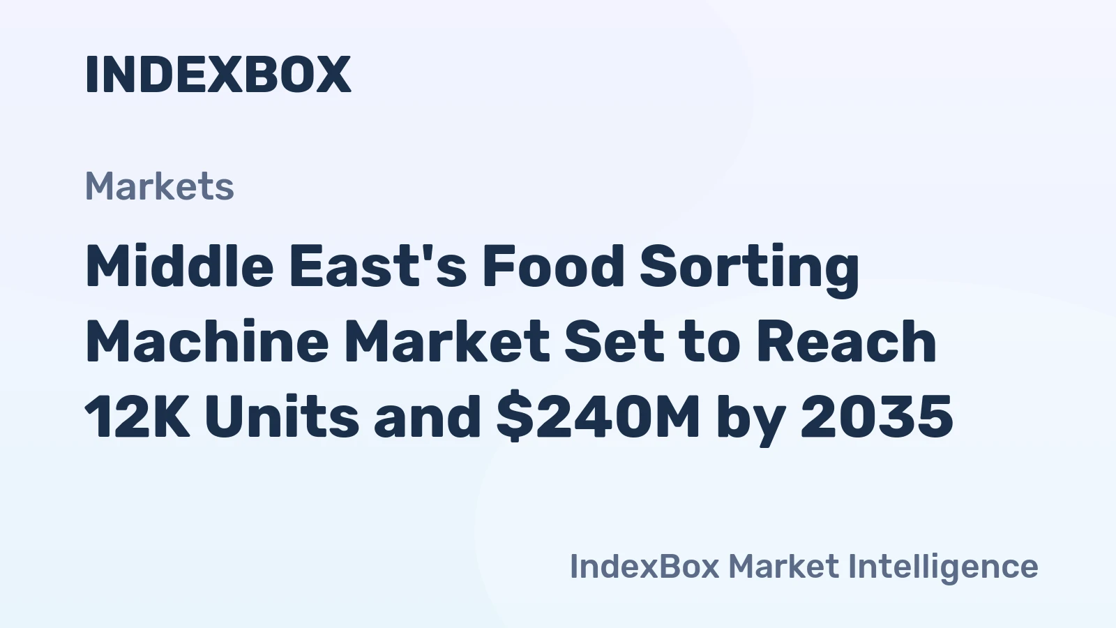 Middle East's Food Sorting Machine Market Set to Reach 12K Units and $240M by 2035