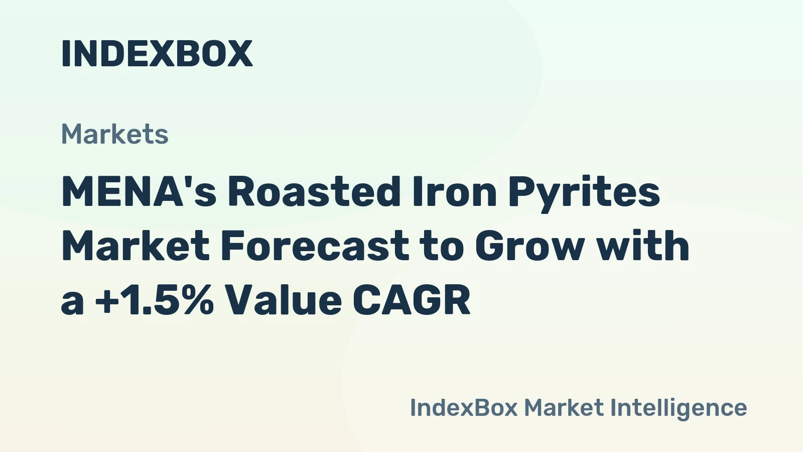 MENA's Roasted Iron Pyrites Market Forecast to Grow with a +1.5% Value CAGR