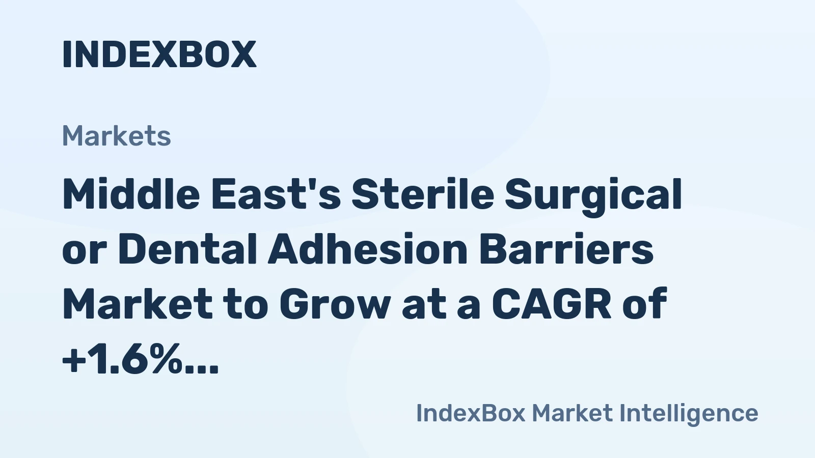 Middle East's Sterile Surgical or Dental Adhesion Barriers Market to Grow at a CAGR of +1.6% through 2035, Reaching 6.6K tons