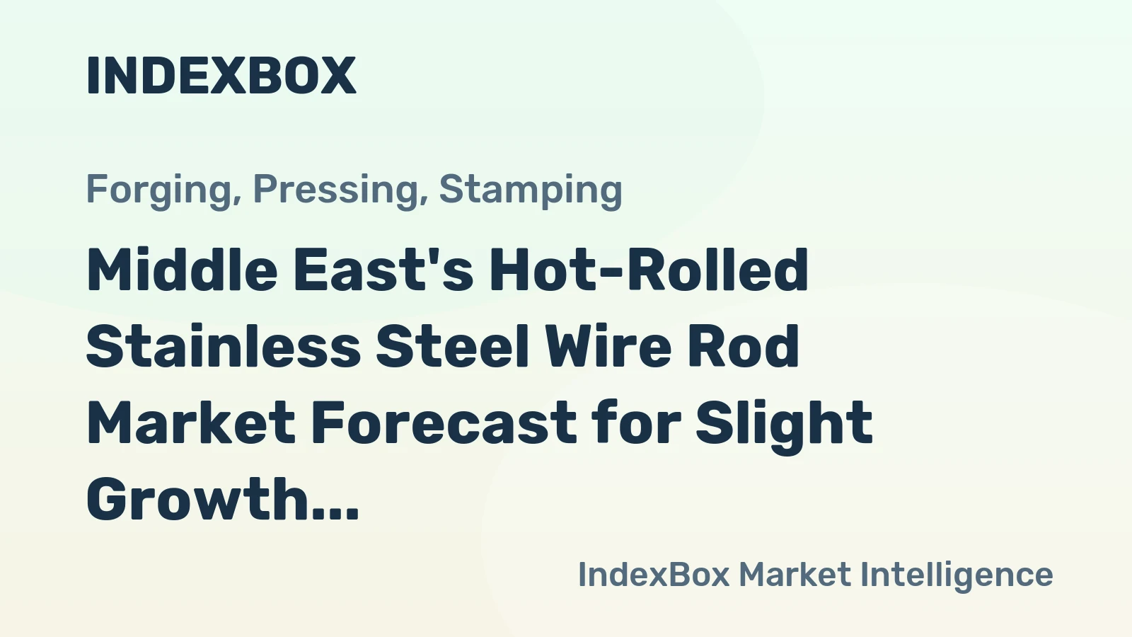 Middle East's Hot-Rolled Stainless Steel Wire Rod Market Forecast for Slight Growth With 05% CAGR