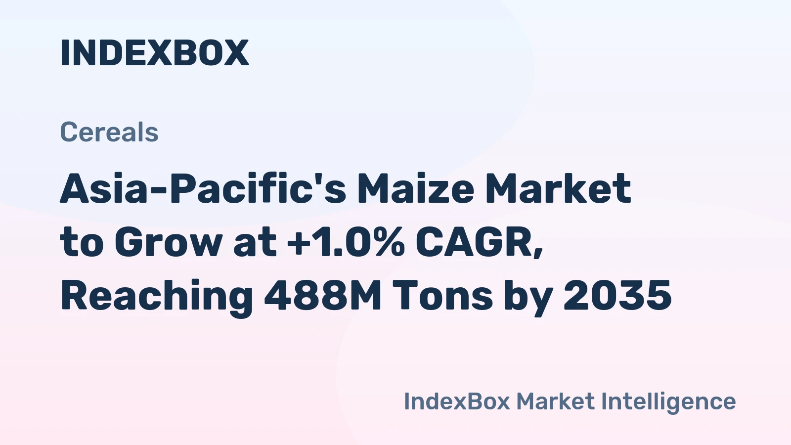 Asia-Pacific's Maize Market to Grow at +1.0% CAGR, Reaching 488M Tons by 2035