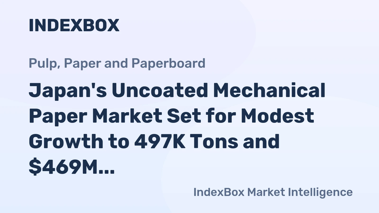Japan's Uncoated Mechanical Paper Market Set for Modest Growth to 497K Tons and $469M