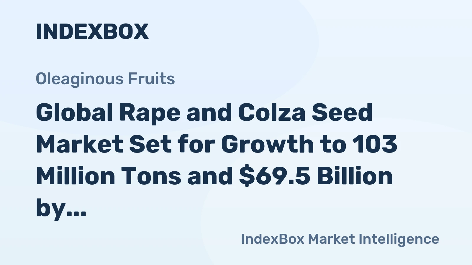 Global Rape and Colza Seed Market Set for Growth to 103 Million Tons and $69.5 Billion by 2035