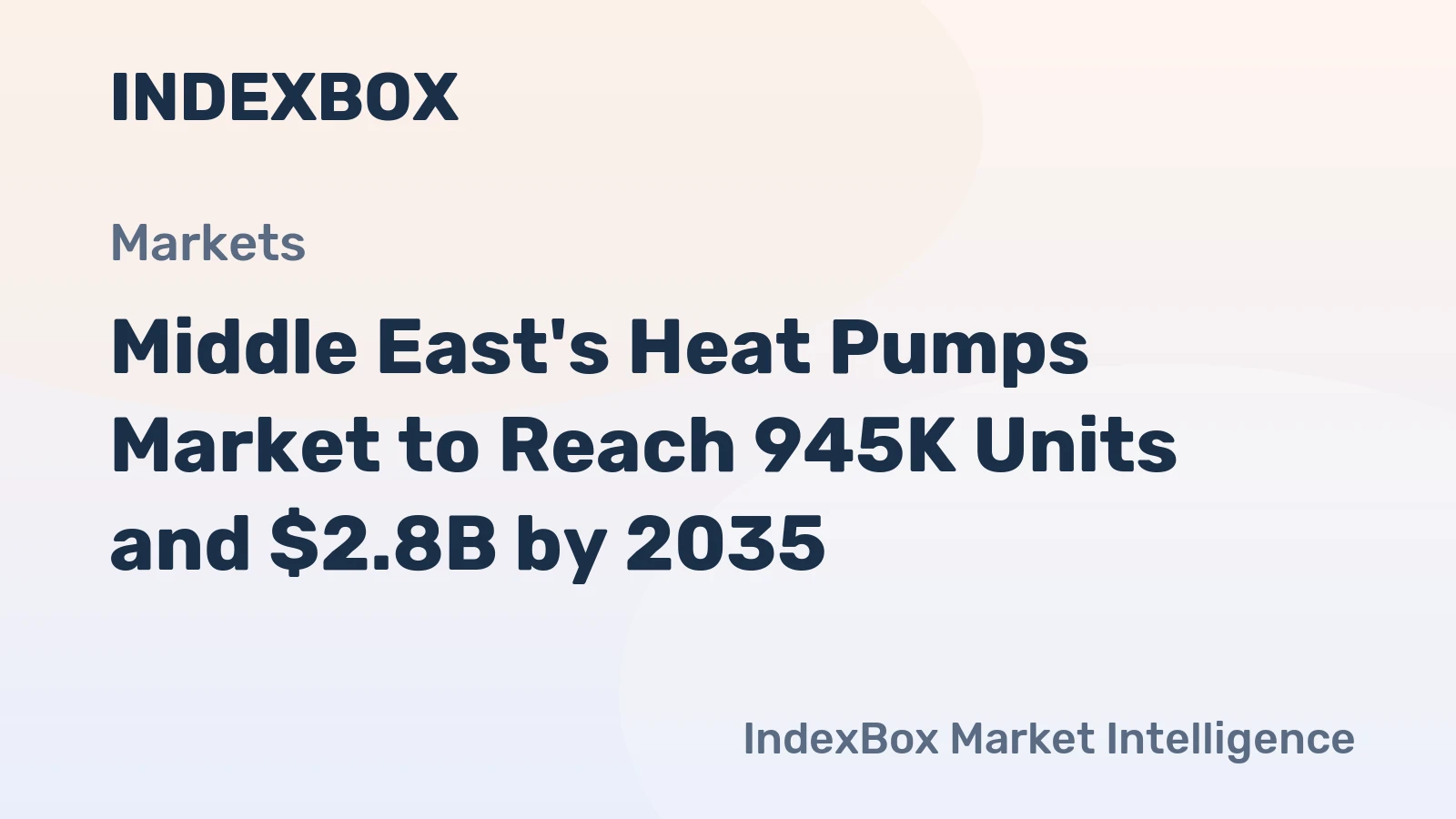 Middle East's Heat Pumps Market to Reach 945K Units and $2.8B by 2035