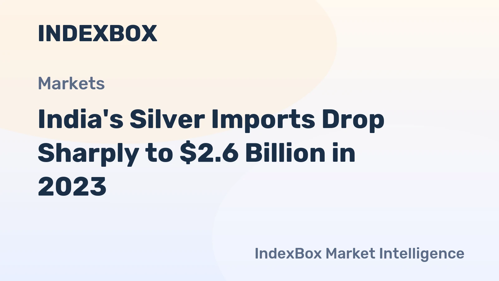 India's Silver Imports Drop Sharply to $2.6 Billion in 2023