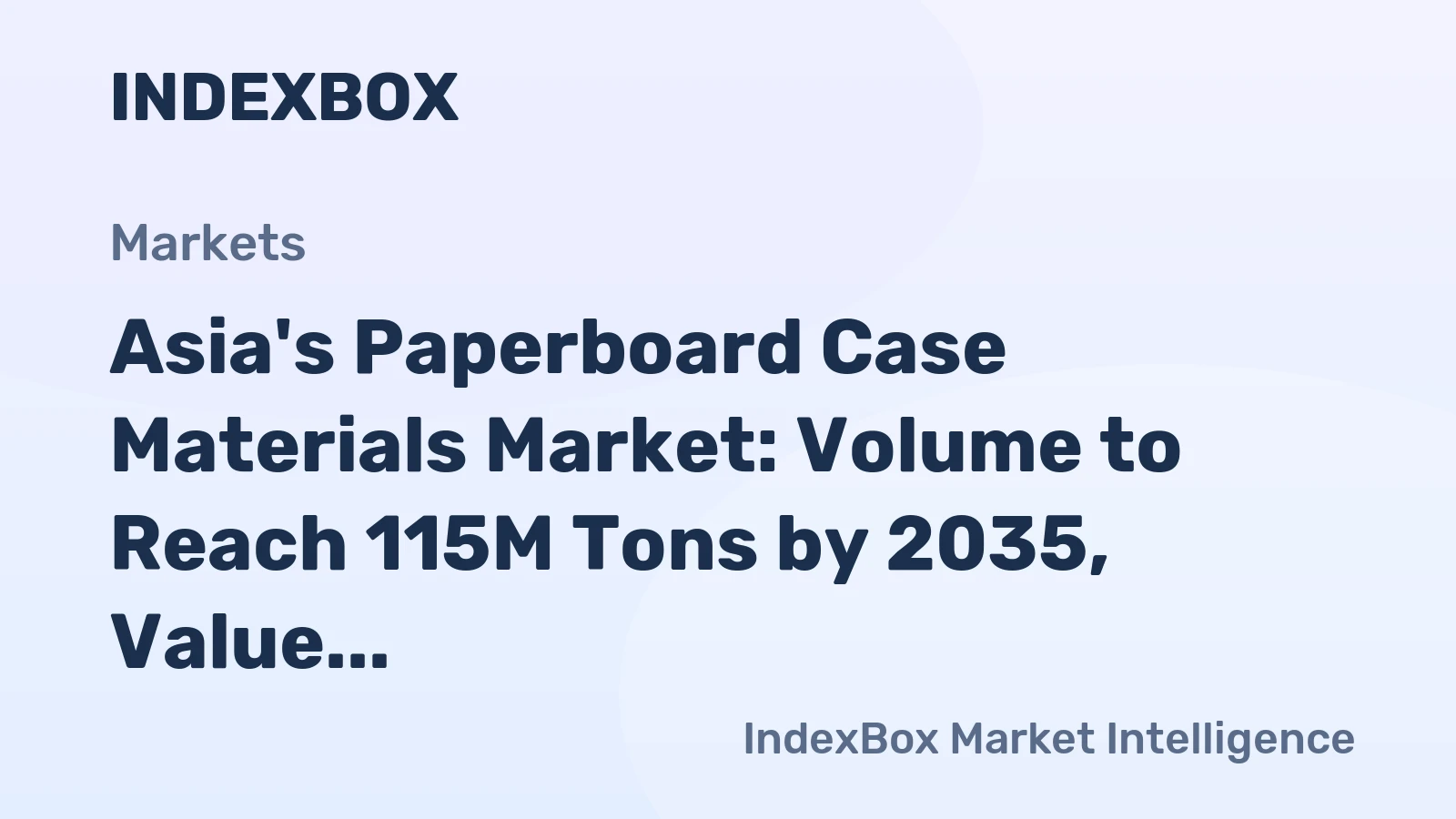 Asia's Paperboard Case Materials Market: Volume to Reach 115M Tons by 2035, Value to Hit $78.5B