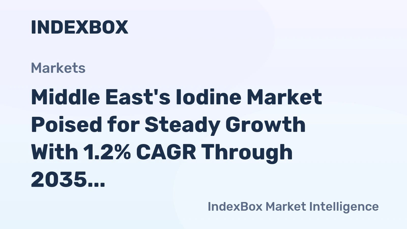 Middle East's Iodine Market Poised for Steady Growth With 1.2% CAGR Through 2035