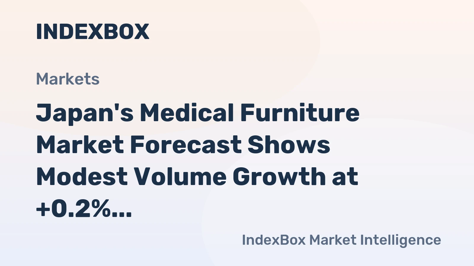 Japan's Medical Furniture Market Forecast Shows Modest Volume Growth at +0.2% CAGR Through 2035