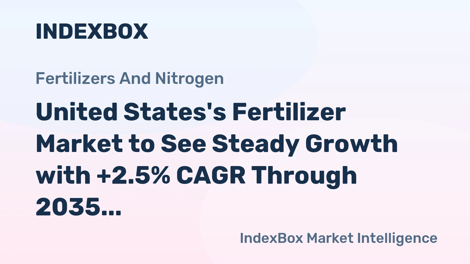 United States's Fertilizer Market to See Steady Growth with +2.5% CAGR Through 2035