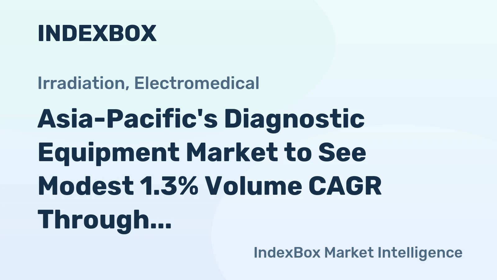 Asia-Pacific's Diagnostic Equipment Market to See Modest 1.3% Volume CAGR Through 2035
