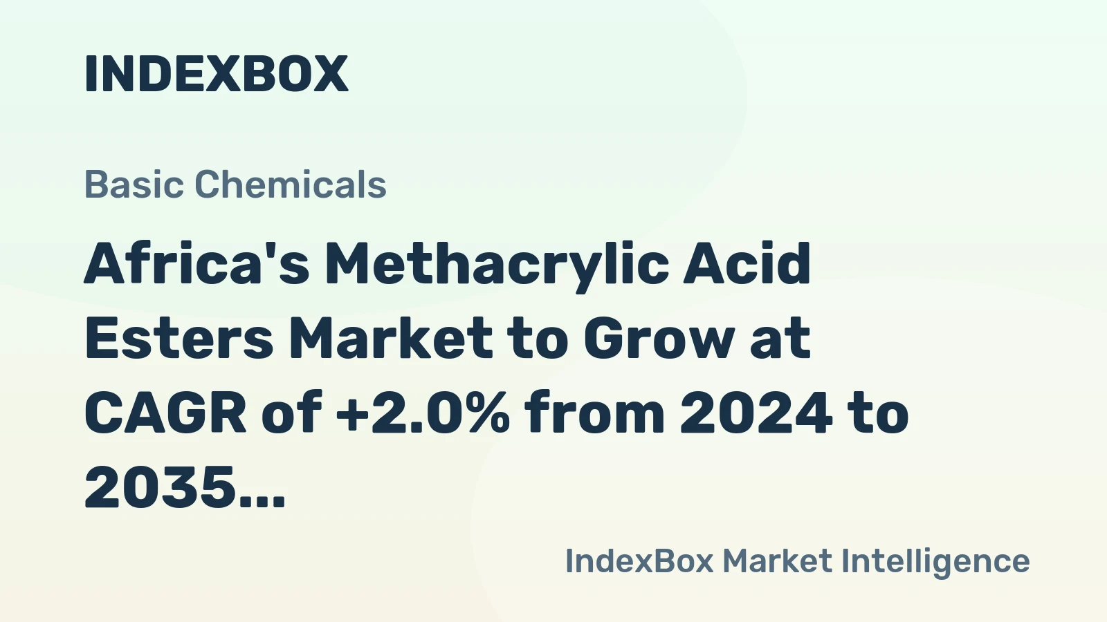 Africa's Methacrylic Acid Esters Market to Grow at CAGR of +2.0% from 2024 to 2035