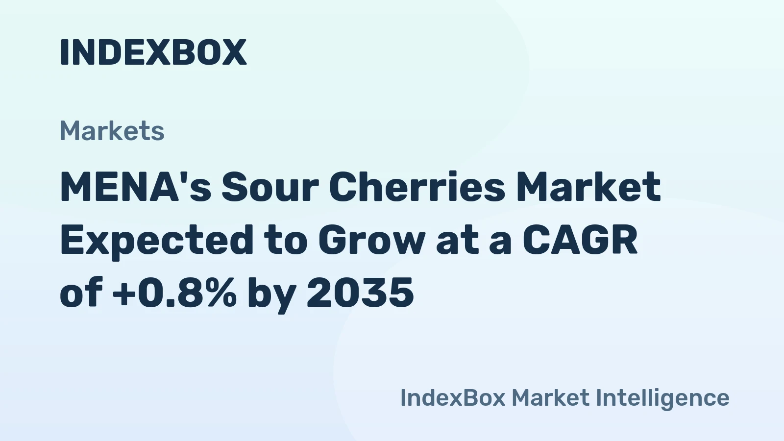 MENA's Sour Cherries Market Expected to Grow at a CAGR of +0.8% by 2035