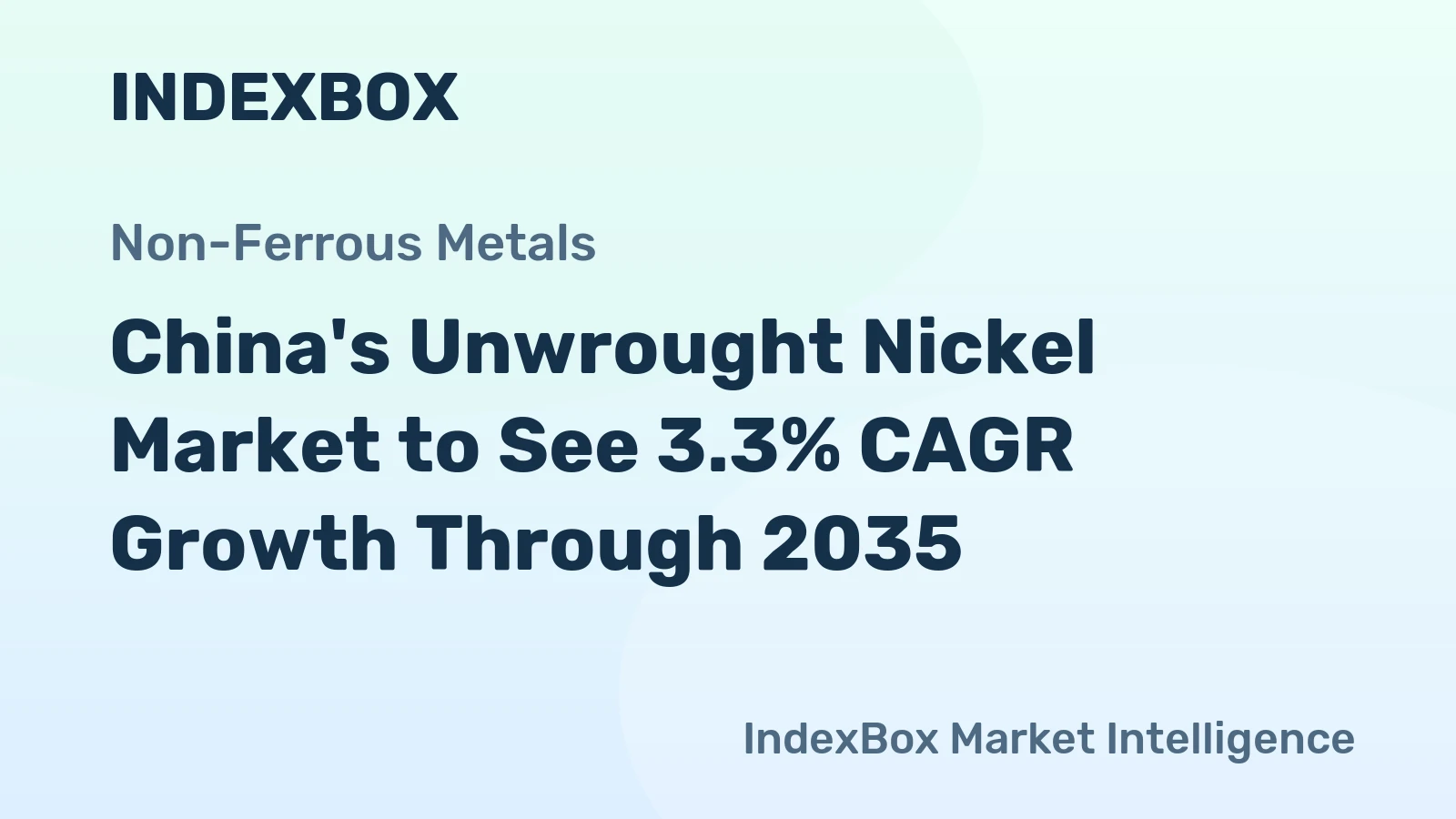 China's Unwrought Nickel Market to See 3.3% CAGR Growth Through 2035