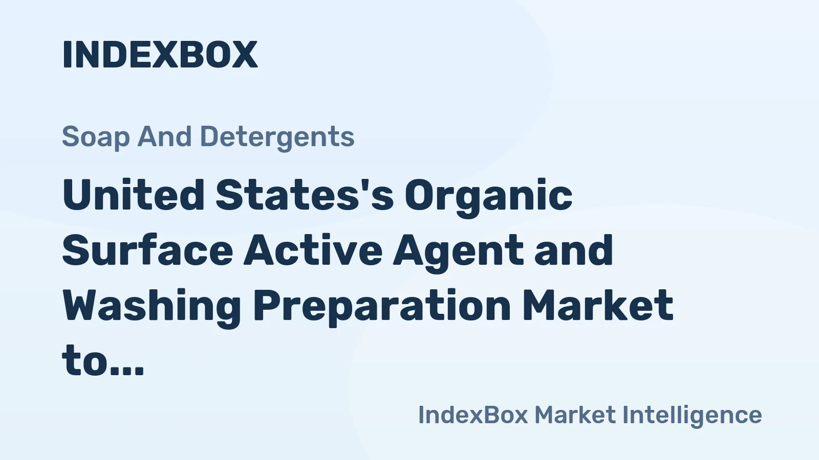 United States's Organic Surface Active Agent and Washing Preparation Market to Experience Slow Growth with Anticipated CAGR of +0.5% Over Next Decade