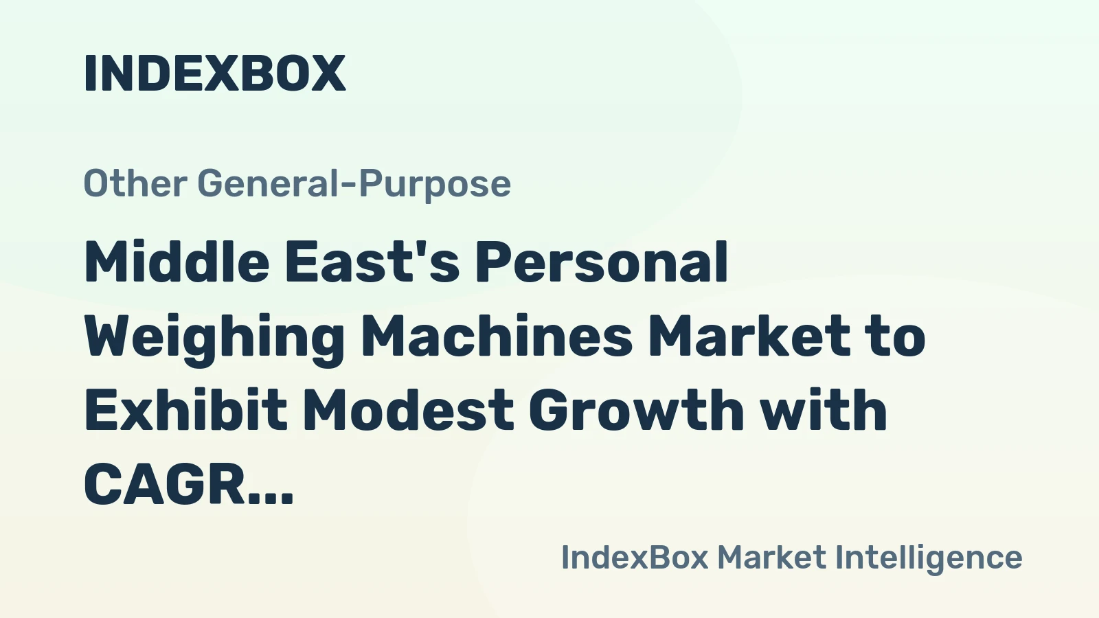 Middle East's Personal Weighing Machines Market to Exhibit Modest Growth with CAGR of +1.7% from 2024 to 2035
