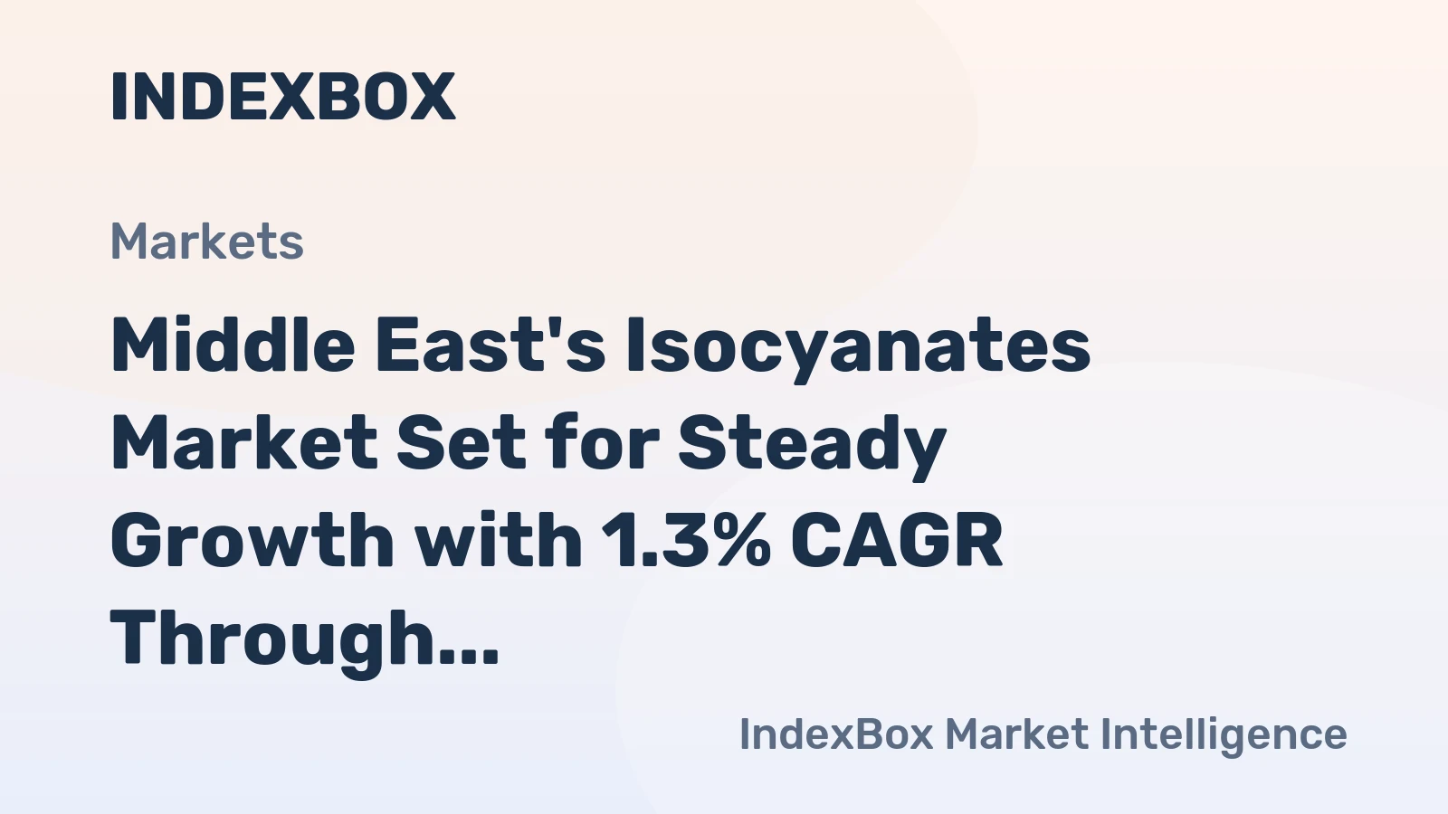 Middle East's Isocyanates Market Set for Steady Growth with 1.3% CAGR Through 2035